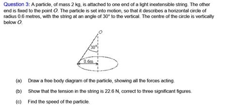 Solved Question 3 A Particle Of Mass 2 Kg Is Attached To One End Of A