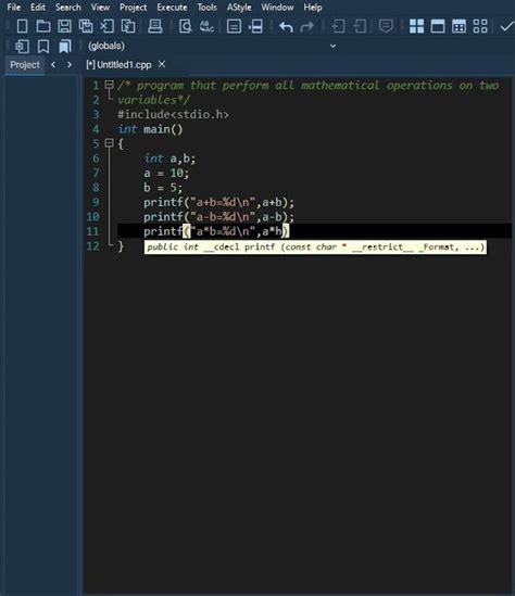 c programming program that perform all mathematical functions