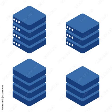 Database Storage Icon Isometric Internet Network Server Cloud Data Symbol Connection System