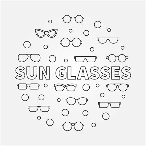 Premium Vector Sun Glasses Vector Round Illustration Made With Linear Icons