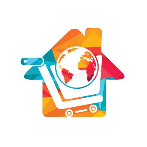 Globe Shopping Cart Vector Logo Design Online Shop Logo Designs