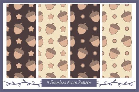 Seamless Acorn Pattern Digital Paper Graphic By Sara Sb2000 · Creative