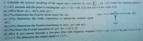 Solved Consider The Natural Sampling Of The Signal Chegg