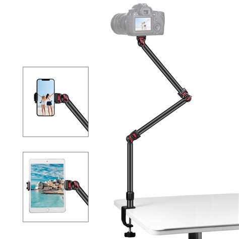 Puluz Camera Desk Stand Auxiliary Holding Arm Flexible Overhead Webcam