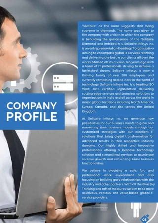 Company Brochure Solitaire Infosys Pdf