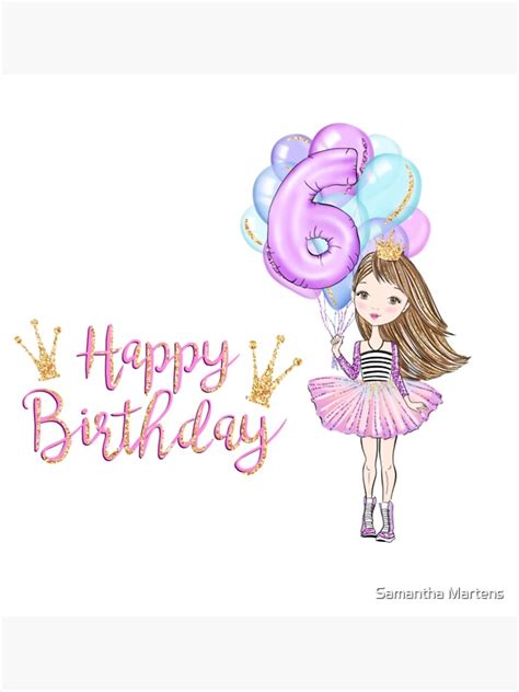 Happy 6th Birthday Girl Photographic Print For Sale By Samim87