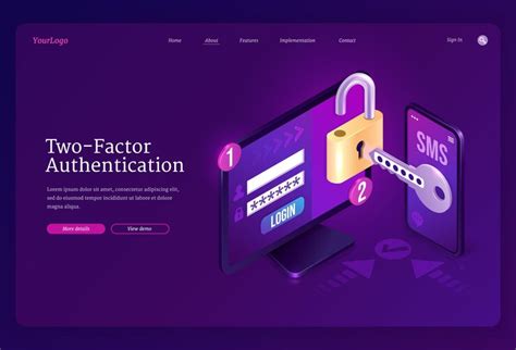 Free Vector Twofactor Authentication Isometric Landing Page