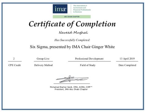 Naveed Mughal On Linkedin Six Sigma Completion Certificate