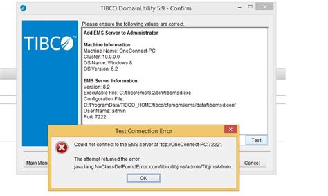 Jms How Do You Solve Ems Server Connection When Giving An Error When