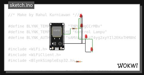Sketch Lampu Copy Wokwi Esp32 Stm32 Arduino Simulator