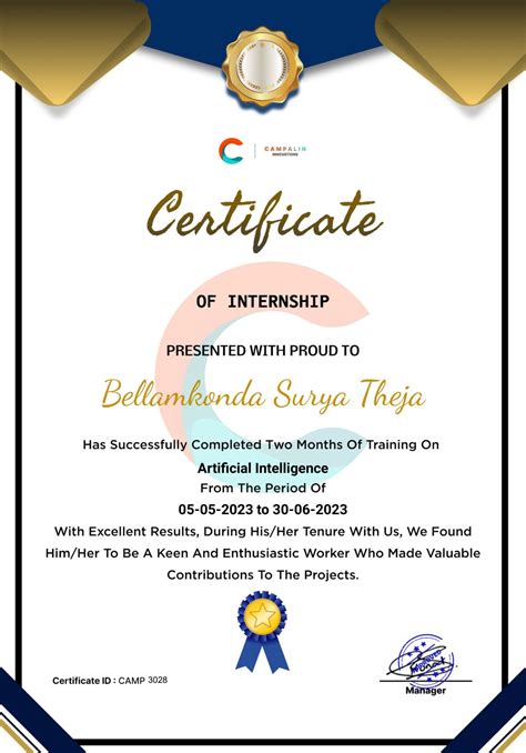 B Surya Theja On Linkedin Internshipjourney Campalinexperience