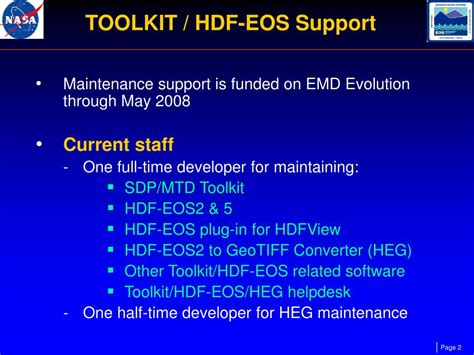 PPT TOOLKIT HDF EOS Status And Development PowerPoint Presentation ID