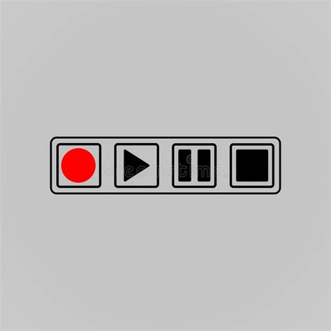Record Play Pause And Stop Icons Stock Illustration Illustration Of