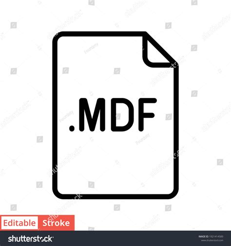 Mdf File Format Line Icon Linear Stock Vector Royalty Free 1921414589