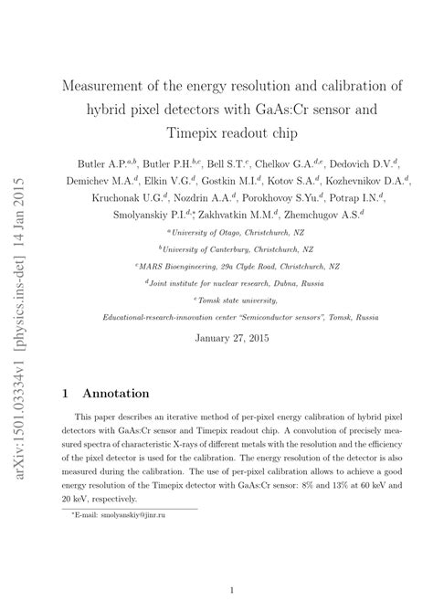 Pdf Measurement Of The Energy Resolution And Calibration Of Hybrid
