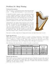 Harp Strings Pdf Problem J3 Harp Tuning Problem Description The CCC Harp Is A Stringed