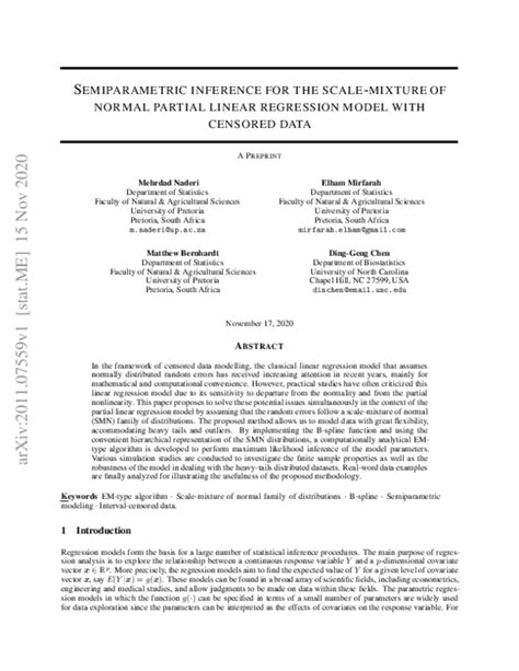 Pdf Semiparametric Inference For The Scale Mixture Of Normal Partial