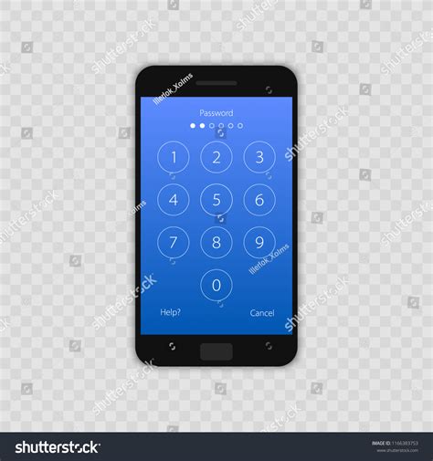 passcode interface lock screen login enter stock vector royalty free
