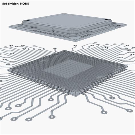 Cpu Processor With Circuit Board Elements M1 3d Model By Zurel
