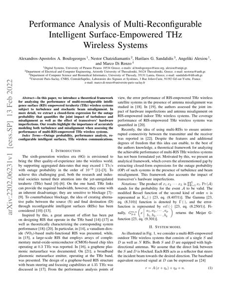 Pdf Performance Analysis Of Multi Reconfigurable Intelligent Surface