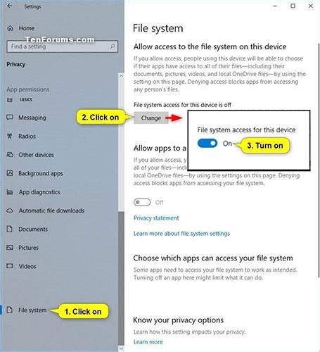 วิธีอนุญาต ปฏิเสธแอปพลิเคชันให้เข้าถึงระบบไฟล์ใน Windows 10