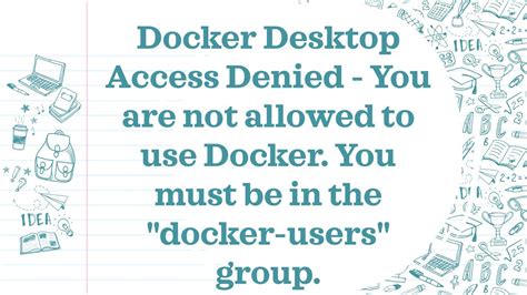 Docker Desktop Access Denied You Must Be In The Docker Users Group