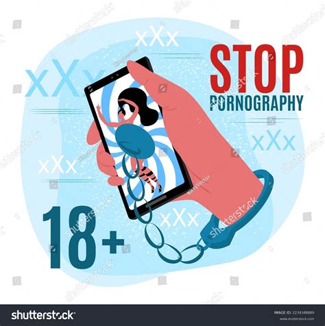 Stop Pornography Pornographic Content Adult People Stock Vector Royalty Free
