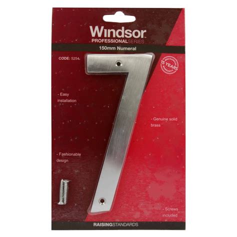Elements Hardware Modern Numeral 7 150mm Satin Chrome Finish Mitre10