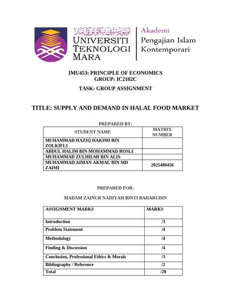 Template Guidelines Assignment Imu453 Pdf