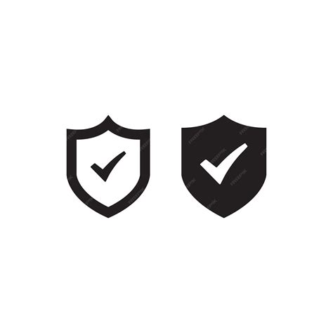 Premium Vector Black Shield Check Mark Icon Secure Protection Icon Symbol Design Vector