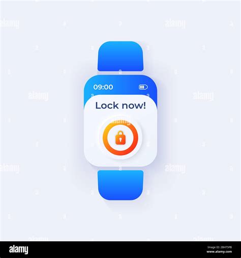 Smart Home Security Smartwatch Interface Vector Template Internet Of