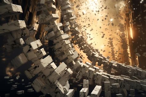 Premium Photo Abstract Representation Of A Domino Effect Generative Ai