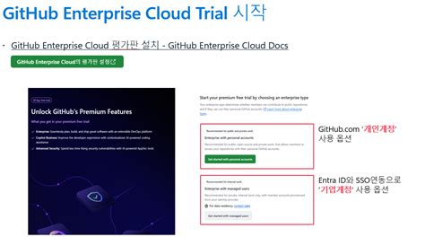 Github Copilot Github기능과 Github Enterprise의 사용법에 대한 다양한 설명들입니다
