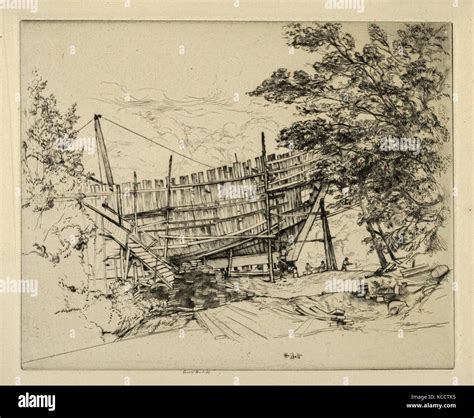 Drawings And Prints Print Ship Building Artist Ernest Haskell