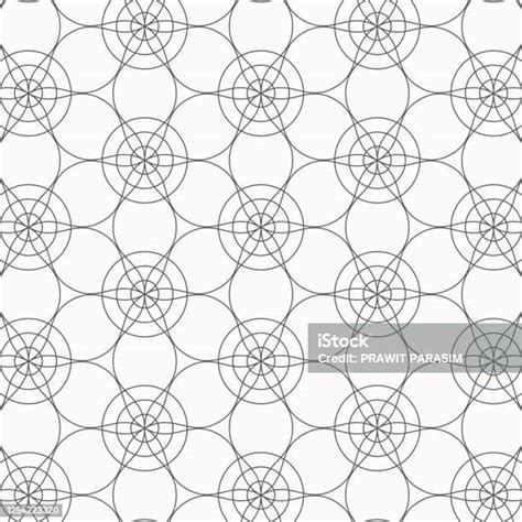 Linear Vector Pattern Repeating Abstract Flower Thin Gray Line Of Flower And Floral Graphic