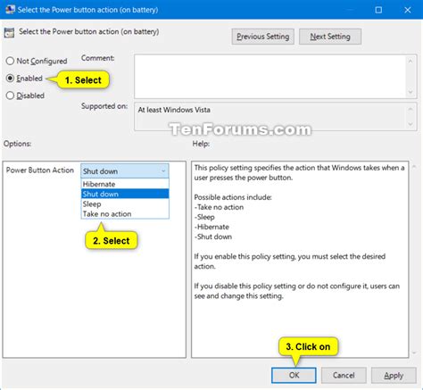 Change Default Action Of Power Button In Windows Tutorials
