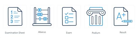 A Set Of 5 School Icons As Examination Sheet Abacus Exam Stock Illustration Download Image Now
