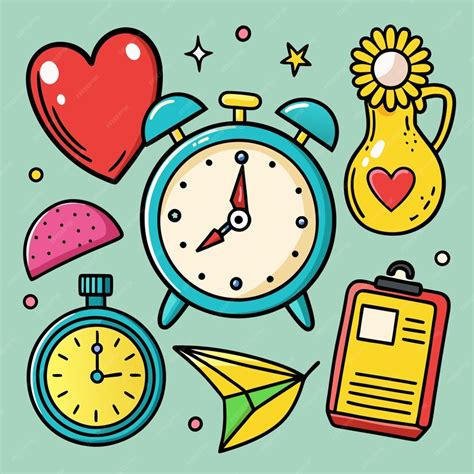 Premium Vector Time And Clock Icons Vector Art Style Pack