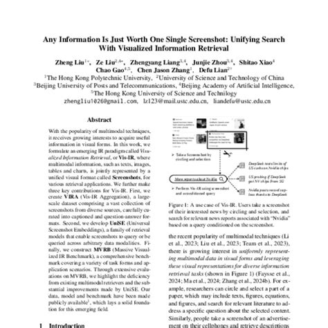 Any Information Is Just Worth One Single Screenshot Unifying Search