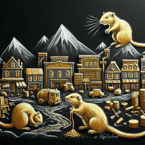 Fantasy Gopher Mole Ai Mining Goldmining Chalk By Mschmidtproductions