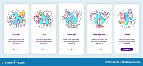Lgbt Community Includes Onboarding Mobile App Screen Stock Vector Illustration Of Application