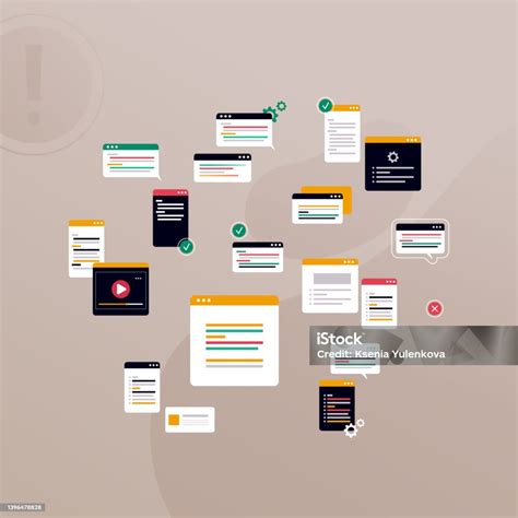 백그라운드에서 프로그래밍 및 통신과 관련된 간단한 멀티 컬러 아이콘으로 웹 사이트 블로그 그래픽 디자인 소셜 미디어 Ui 모바일