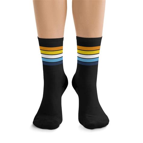Black Aroace Flag Socks Subtle Aro Ace Pride Socks Striped Aro Ace