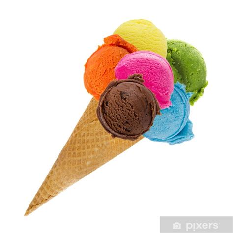 Papier Peint La Crème Glacée Scoops Sur Le Cône Pixers Fr