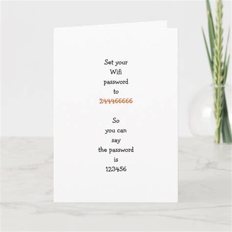 Funny Wifi Password Idea Quote Joke Humor Holiday Card Zazzle