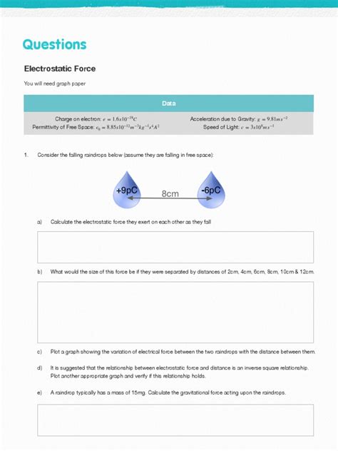 512 Electrostatic Force Questions Pdf Force Electrostatics