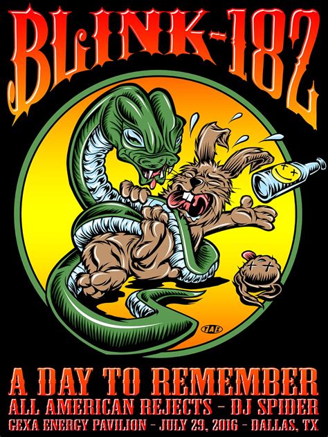 Inside The Rock Poster Frame Blog Jim Evans Taz Blink 182 Dallas