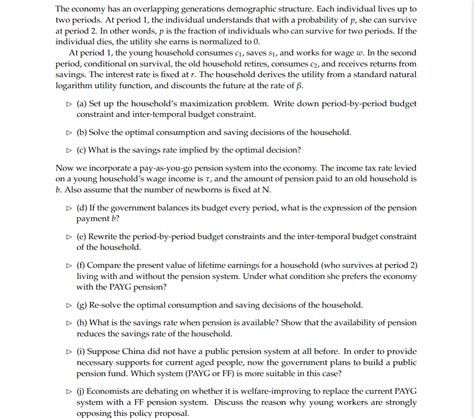 The Economy Has An Overlapping Generations