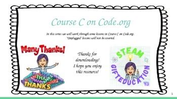 Code Org Course C Lesson Recaps Answers By Teaching With Talana TPT