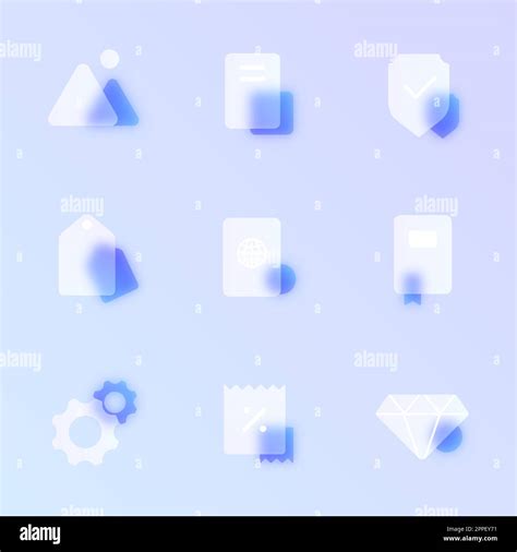 Glass Morphism Trendy Style Icon Set Stock Vector Image Art Alamy